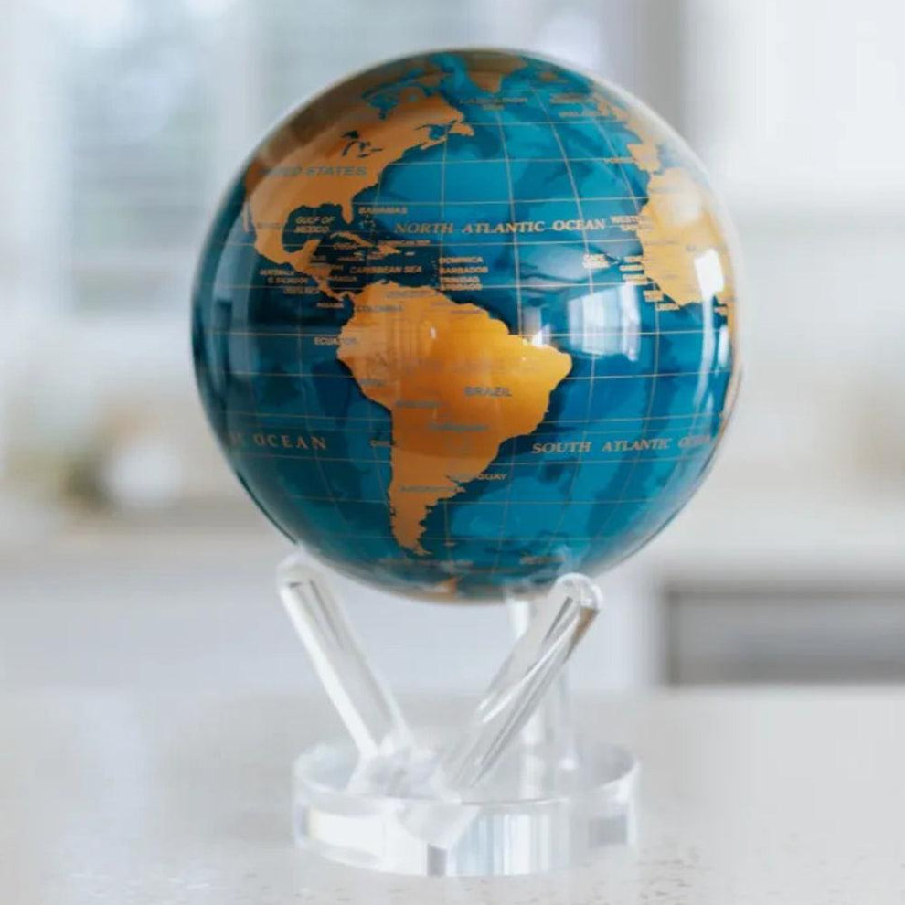 MOVA Globes | Blue and Gold Map | Solar Rotating Globe Decor – movaglobes.store